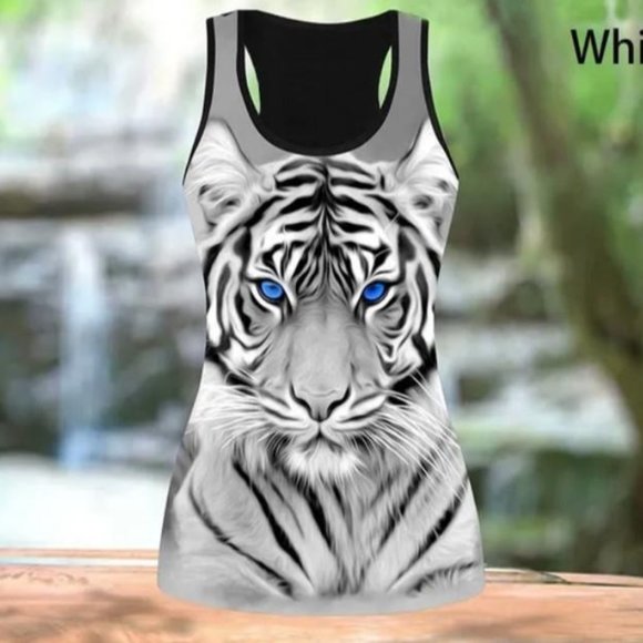 Other | New White Tiger Tank Top Leggings Set 2pc L | Poshmark